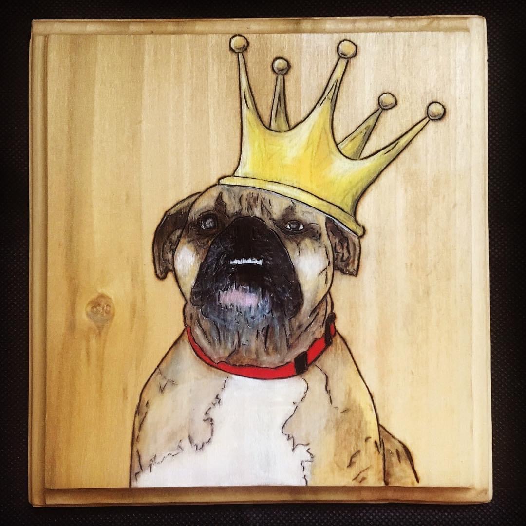 Notorious Bulldog, by the artist BoxWood Designs | Gallea
