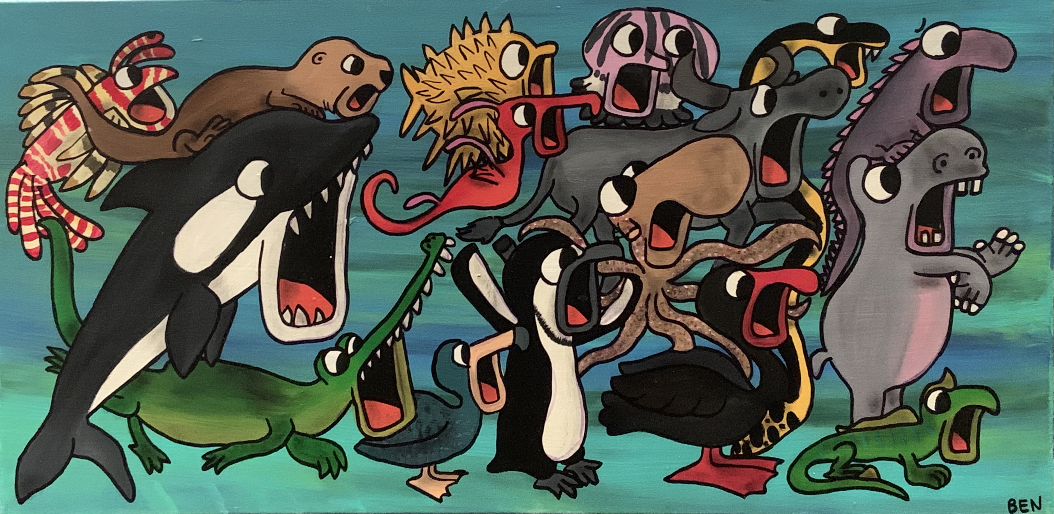Swimming Creatures Protest (Extinction Protest Series), by the artist ...