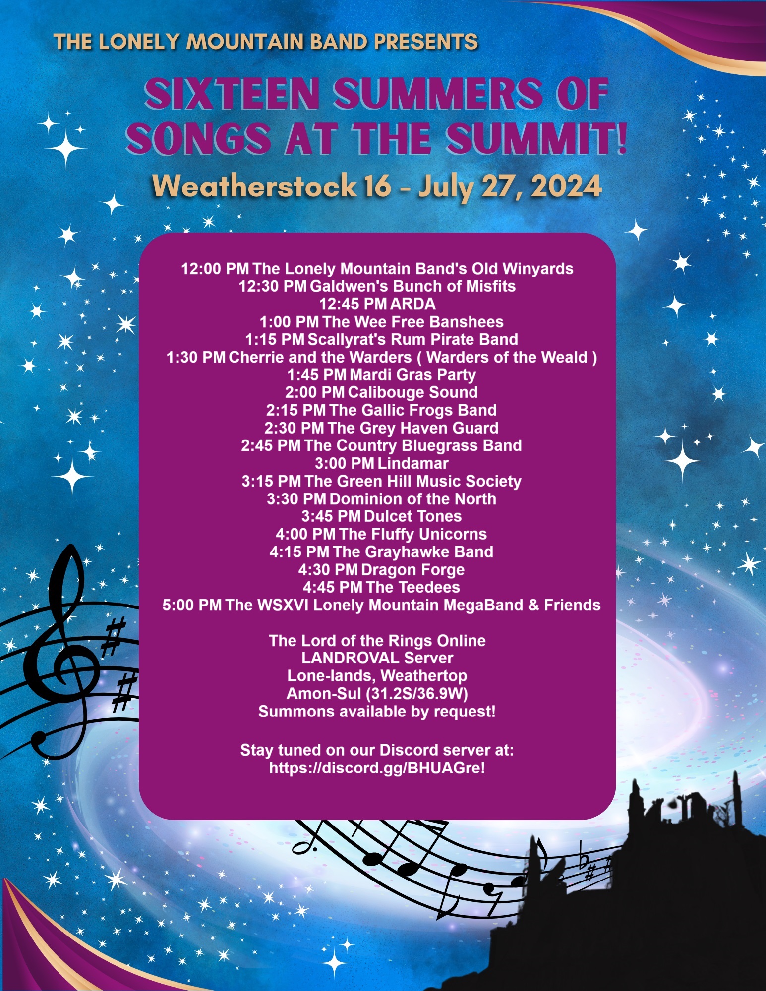 Weatherstock XVI - July 27th - Sixteen Summers of Songs at the Summit ...