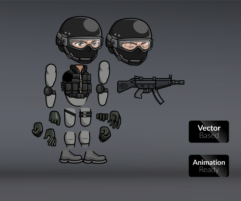 Royalty Free Swat team characters | Game Art Partners