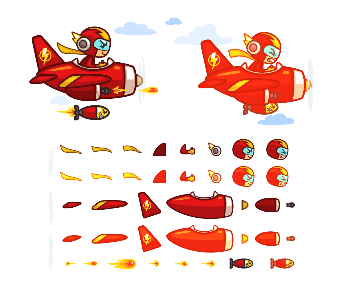 Red Plane Sprite Game | Game Art Partners