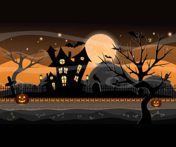 Halloween Parallax Background game 2D | Game Art Partners