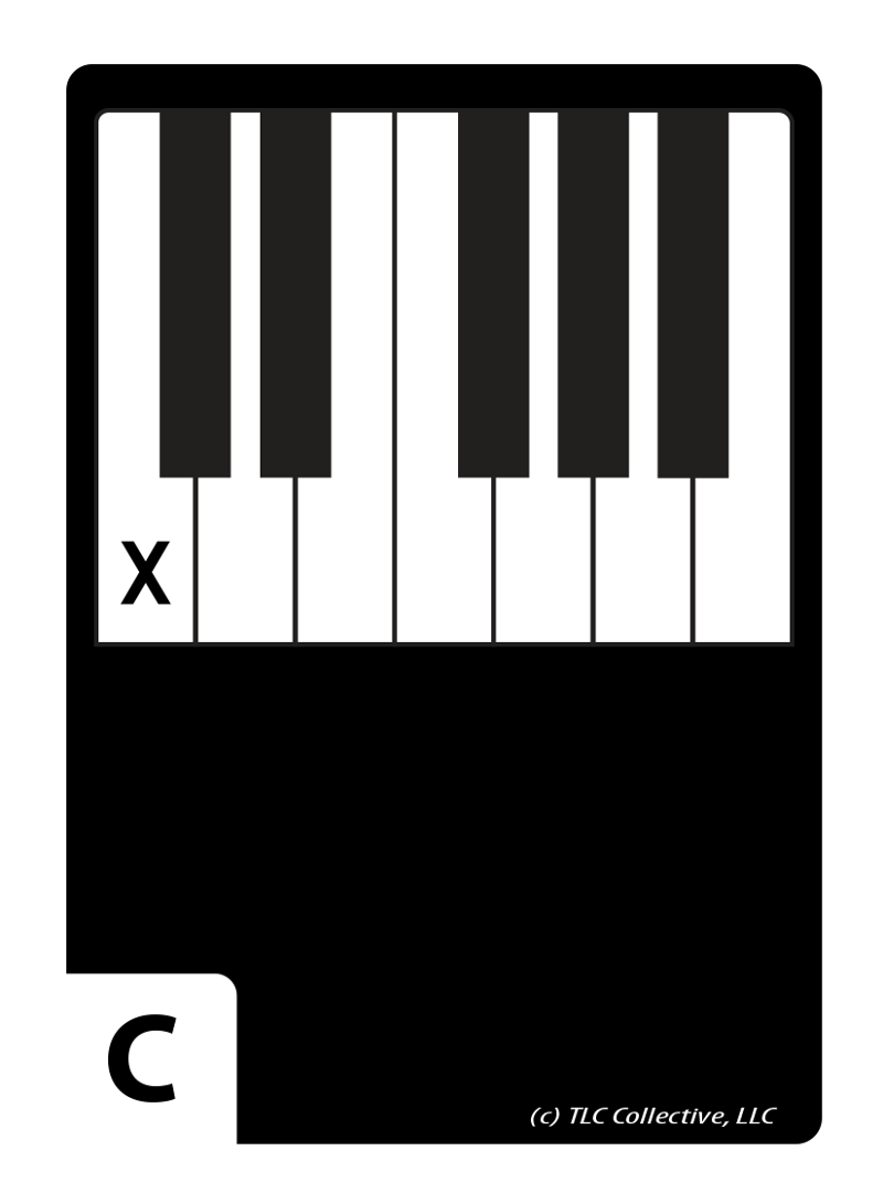 Music Notes Flash Card - Piano