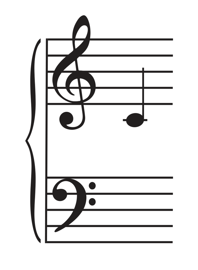 Music Notes Flash Card - Piano
