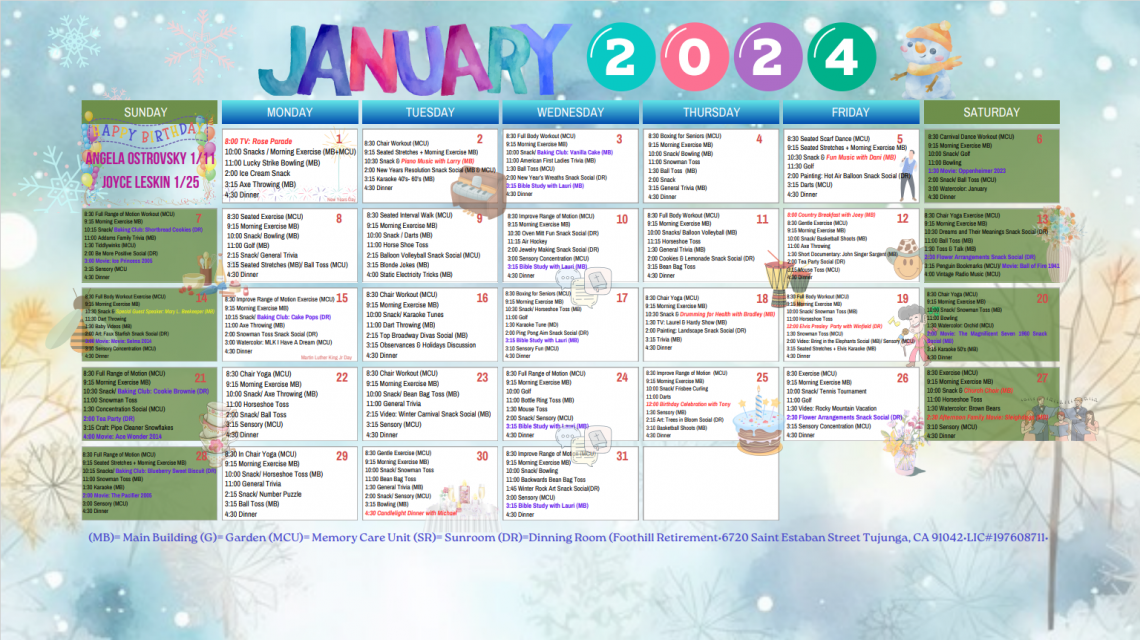 Activity Calendars
