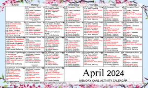 Activity Calendars - Citizens Care and Rehabilitation Center of Frederick
