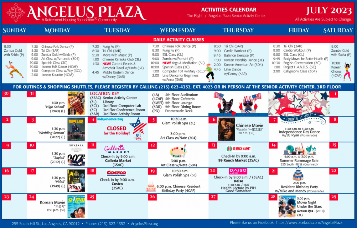 Affordable Senior Community Events in Los Angeles, CA | Angelus Plaza