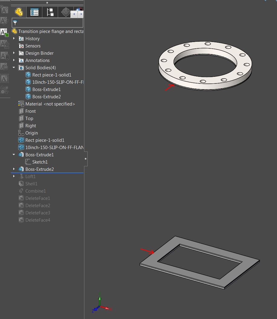 How to construct transition or spool piece | GrabCAD Questions