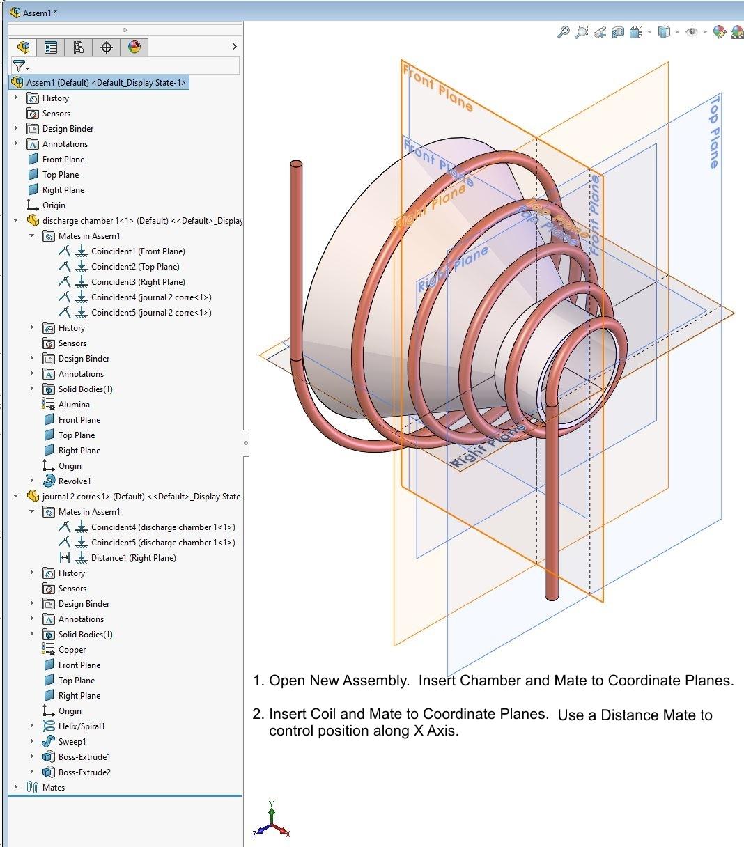How to assemble the helical coil on the discharge chamber? | GrabCAD ...