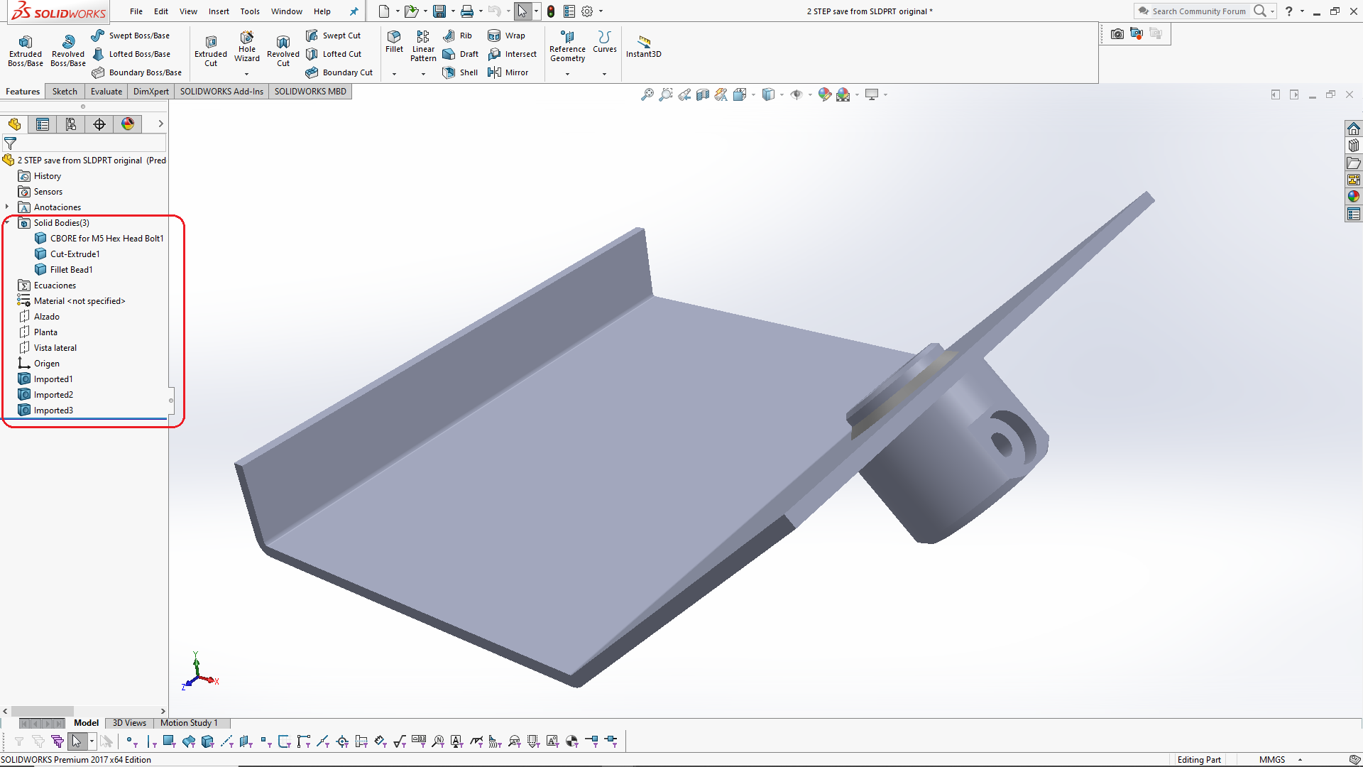 I have a file that is in STEP but I need it in SLDPRT. How do I convert ...