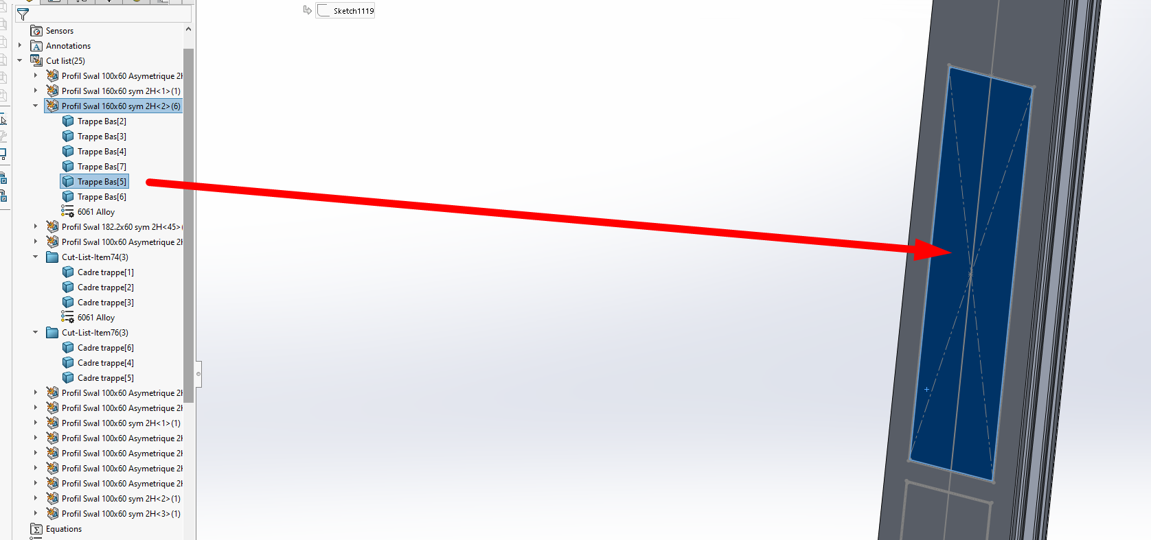 How to: cut list update with left over part due after extrusion cut ...