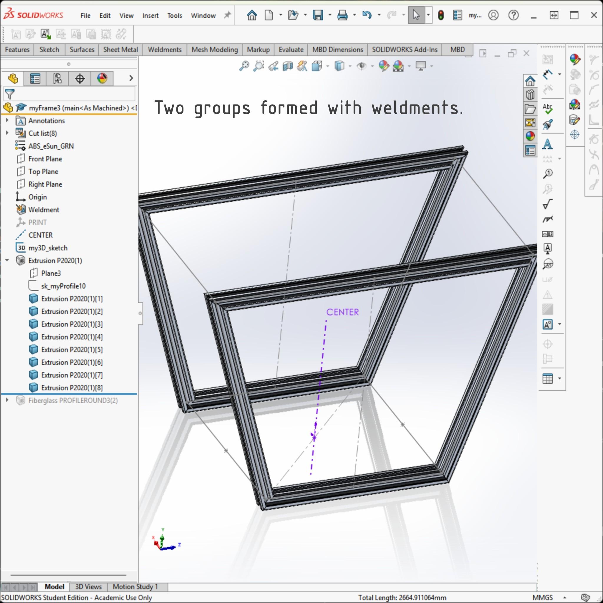 Make 2020 Aluminum Frame from Weldments | GrabCAD Tutorials