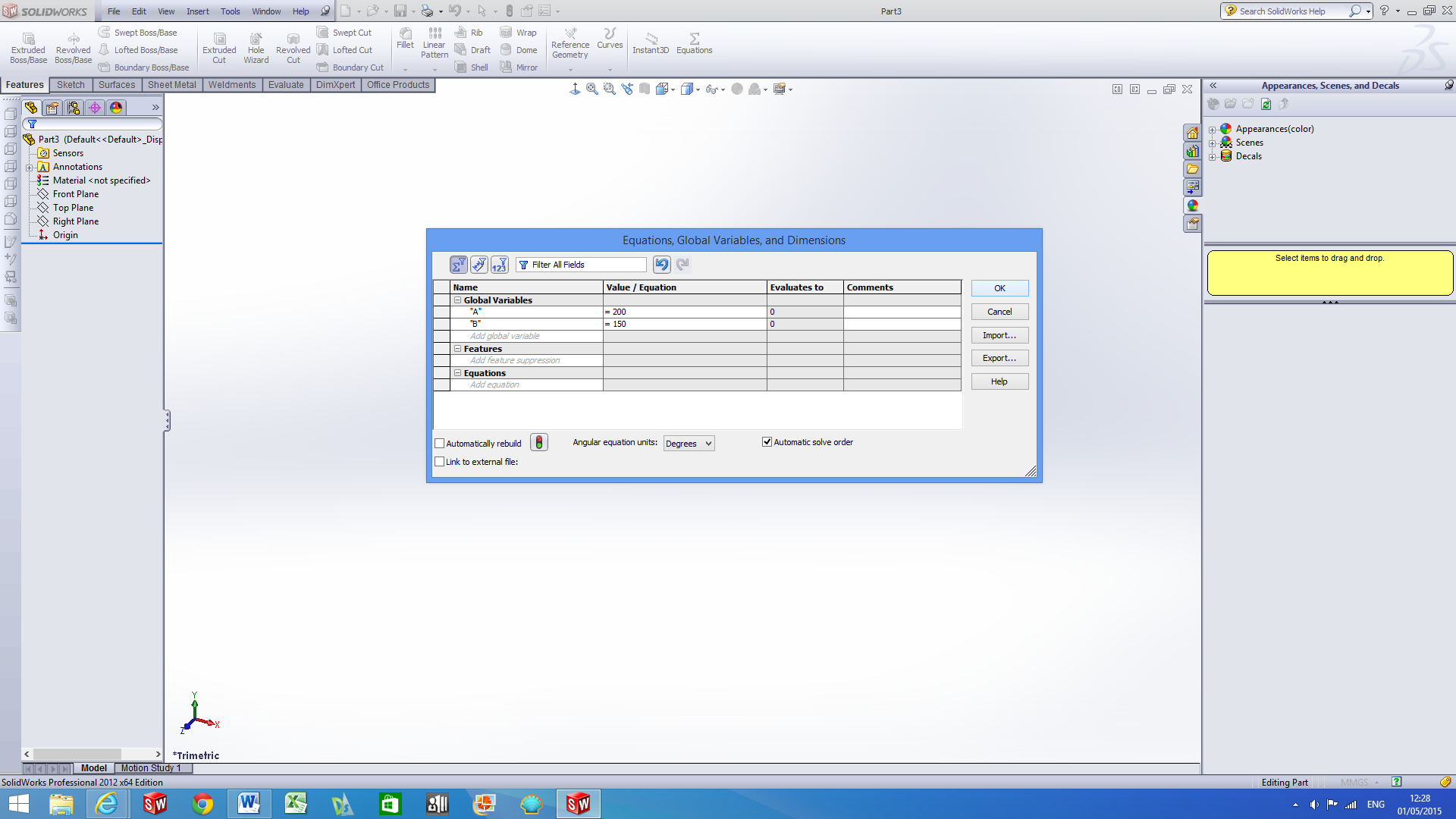 global variable equations solidworks 2012 sp5 | GrabCAD Groups