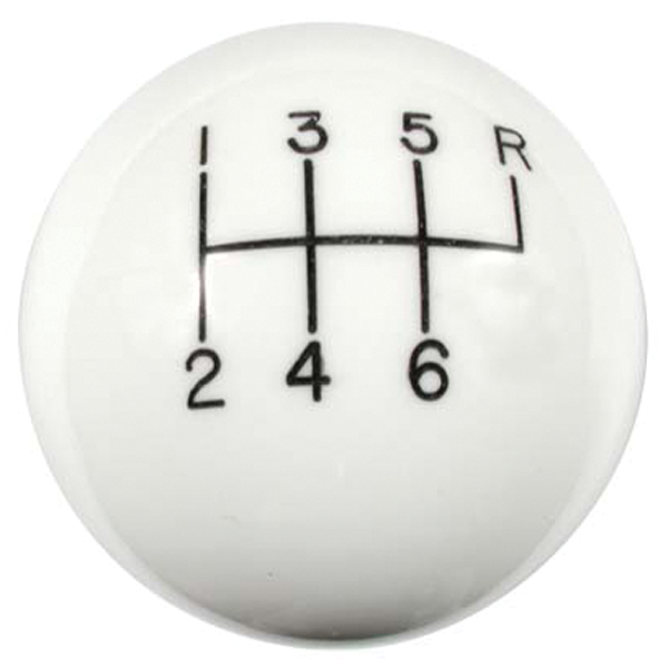 Hurst 1630040 white 6 speed shifter ball 3 8 16 threads