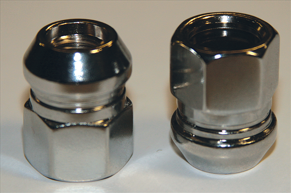 Set of 5 Rally II bulge acorn lug nuts with black insert ...
