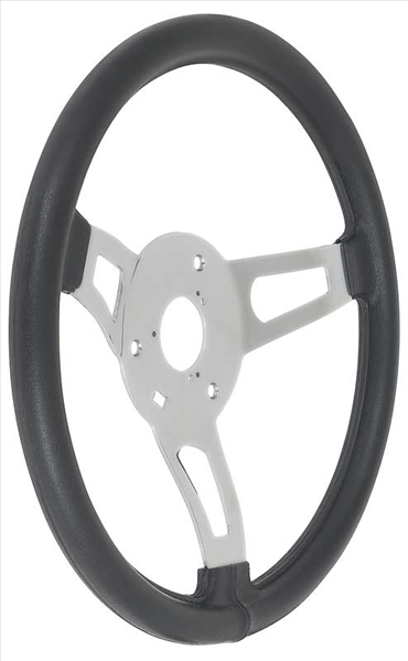 1970-1976 A-Body Black Tuff Steering Wheel w Brushed Spokes