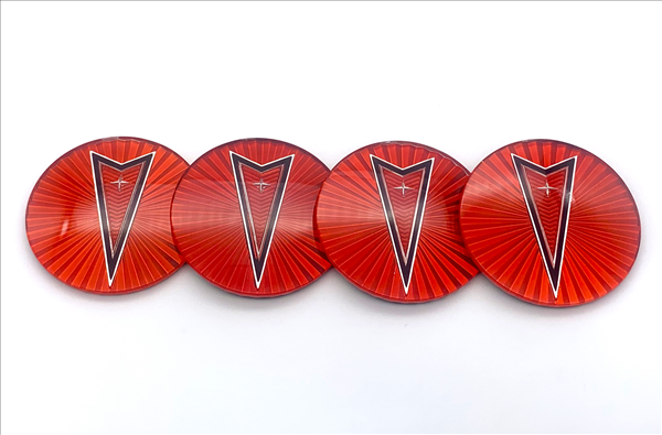 Red Arrowhead Center Cap Inserts for Snowflake Wheels