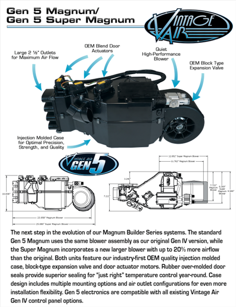 Vintage Air Universal Gen 5 Super Magnum Evaporator Kit.
