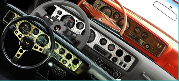 1970-1981 Firebird Gold Engine Turned Dash Bezel Decal