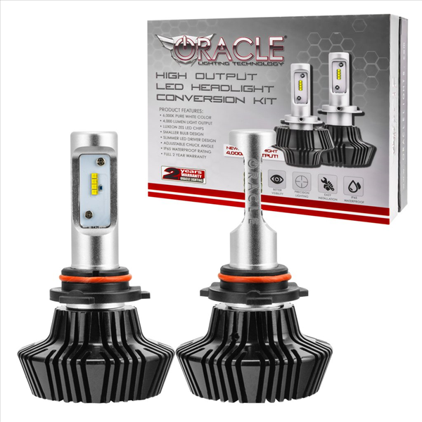 9006 LED headlight bulbs. Pair