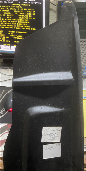 1969 Firebird Front Lower Baffle Panel. ABS Plastic.