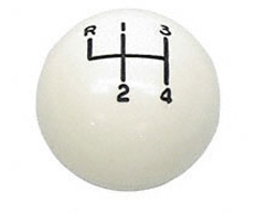 White 4 speed shift ball fits any 5/16-18 thread (Muncie)...