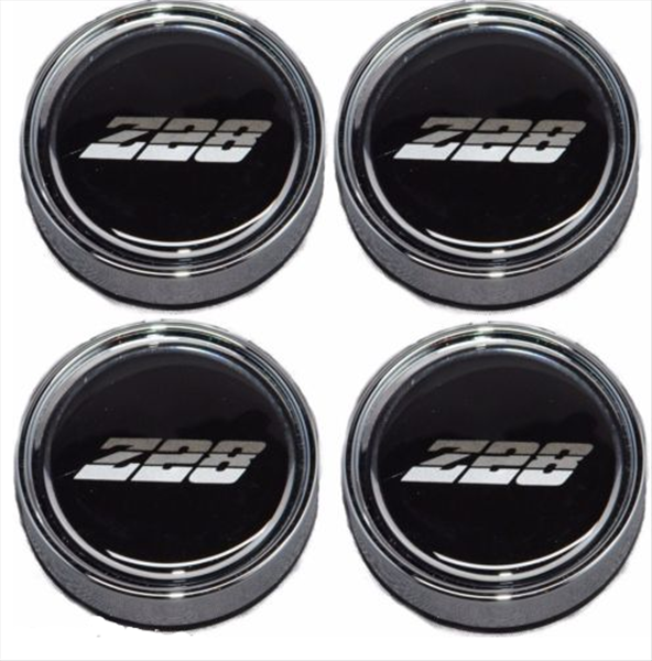 1980-1981 Z28 N90 Aluminum wheel chrome center cap set.