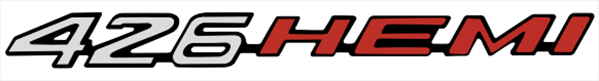 Challenger Retro 426 HEMI Emblem for Hood, Shaker or Fender.