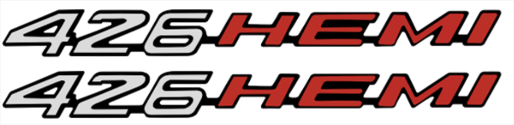 Retro 426 HEMI Emblem for Hood, Shaker, or Fender.