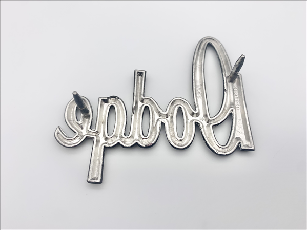 1970 Dart and 1698 Polara DODGE Script Trunk Emblem. 2 pin