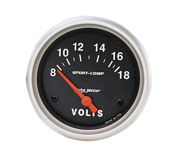Auto Meter 3592 Sport Comp voltmeter 2 5 8 black face 8 1...
