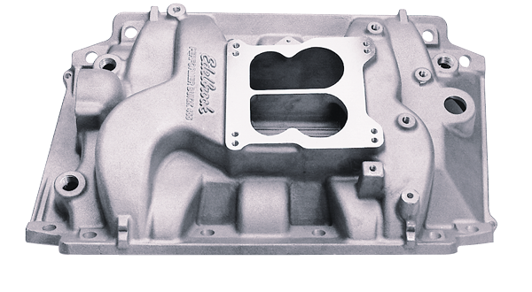Edelbrock Performer dual-plane aluminum intake for