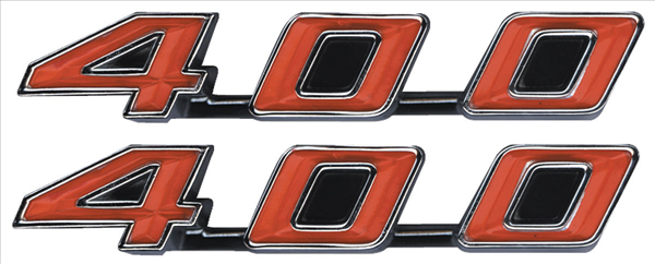 1968-1972 GTO Lemans 400 rocker panel emblems. Pair.