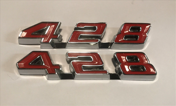 1968-1972 GTO Lemans 428 rocker panel emblems. Pair.