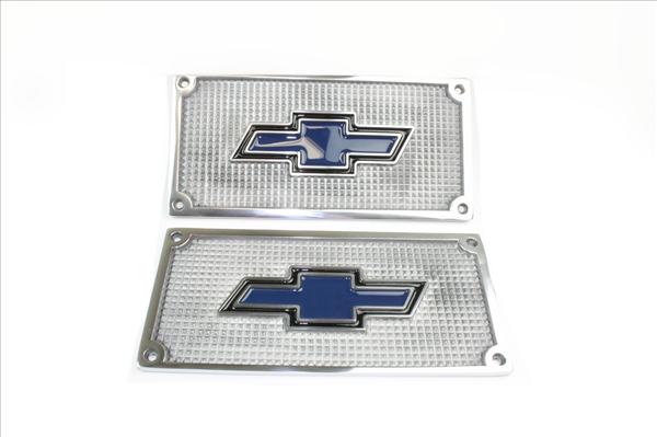 Chevrolet Truck Aluminum Step Plates with Blue Bow-Tie Emble