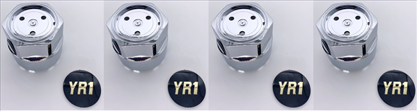 YearOne Snowflake Wheel Center Cap Set with Black Caps and G