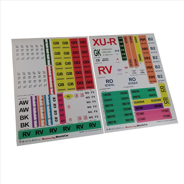 1964-72 Chevelle Monte Carlo El Camino Detail Decals 197...