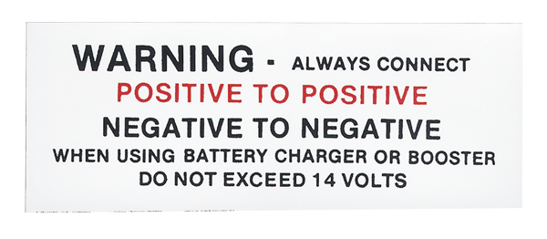 1964-72 Skylark GS 1965 1966 Battery Warning Decal