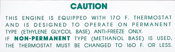 Corvette Cooling System Decals