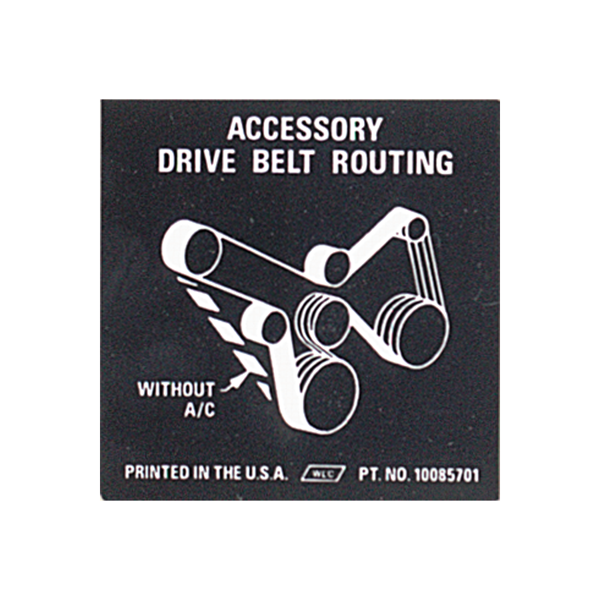 1967-87 Chevy GMC Truck Drive Belt Decal 1991 Gmc Trucks...