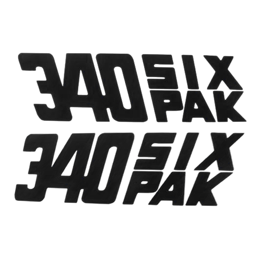 1966-74 A B E-Body 340 Six Pak Pair Of Fender Decals