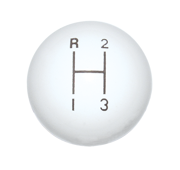 Hurst 1637624 White shift knob 3 speed shift pattern