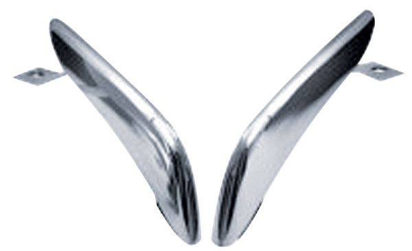 Rear chrome bumper guard pair for 1965-1966 models