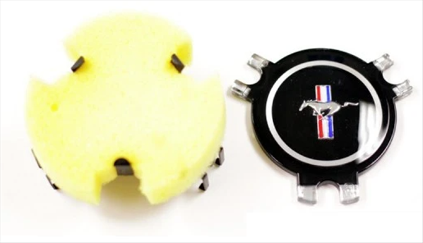 1965-1966 Mustang Wood Steering Wheel Center Cap Emblem Kit.