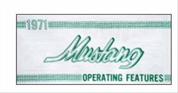 1964-73 Mustang 1971 Owners Manual