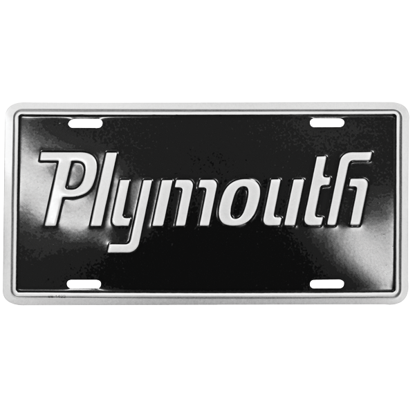 1966-74 A B E-Body Plymouth License Plate A Black Backgr...