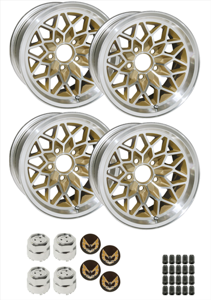 15" x 8" Cast Aluminum Gold Snowflake Wheel Kit.