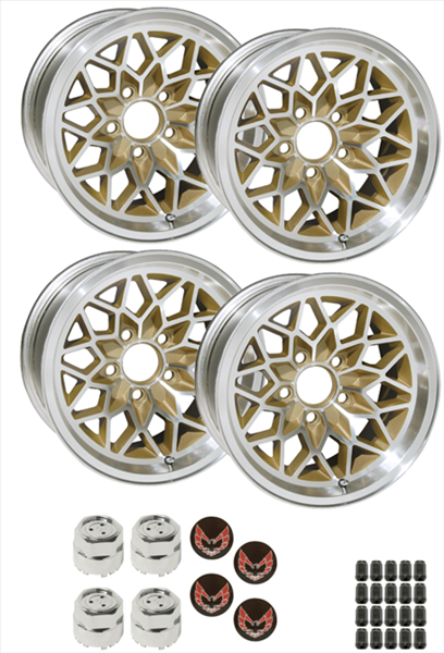 15" x 8" Cast Aluminum Gold Snowflake Wheel Kit.