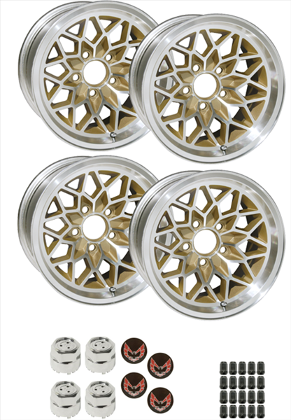 17" X 9" Cast Aluminum Gold Snowflake Wheel Kit.