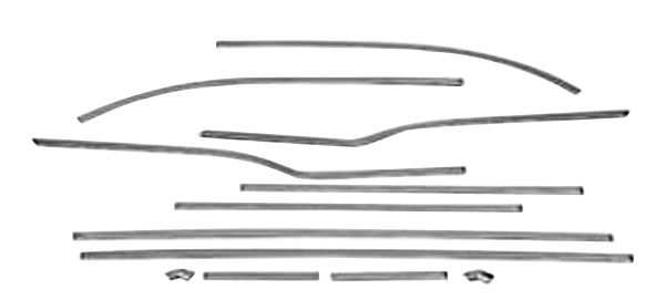 1955-57 Chevy Inside Door Side Panel Stainless Trim Set